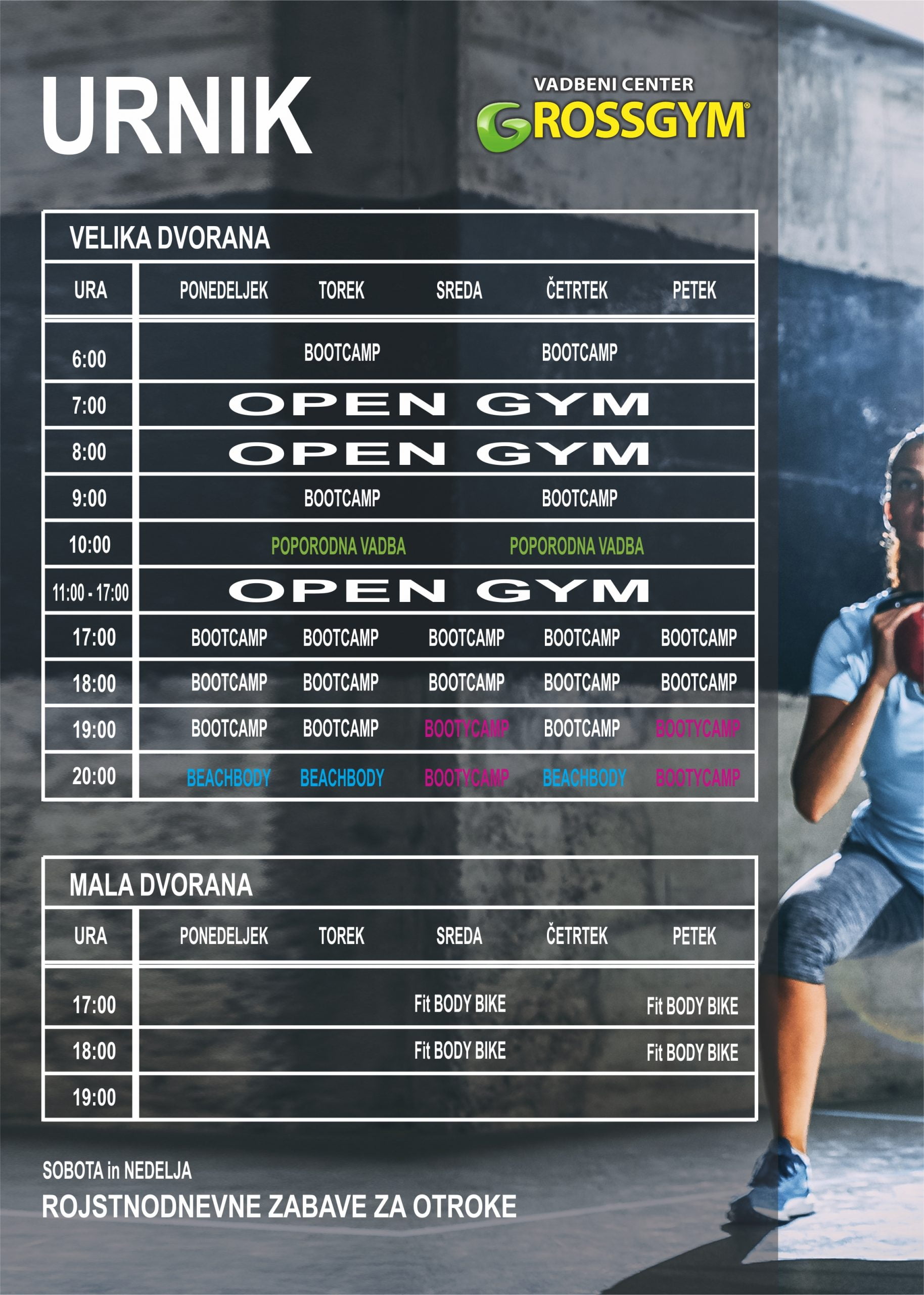 Urnik / Cenik – Grossgym